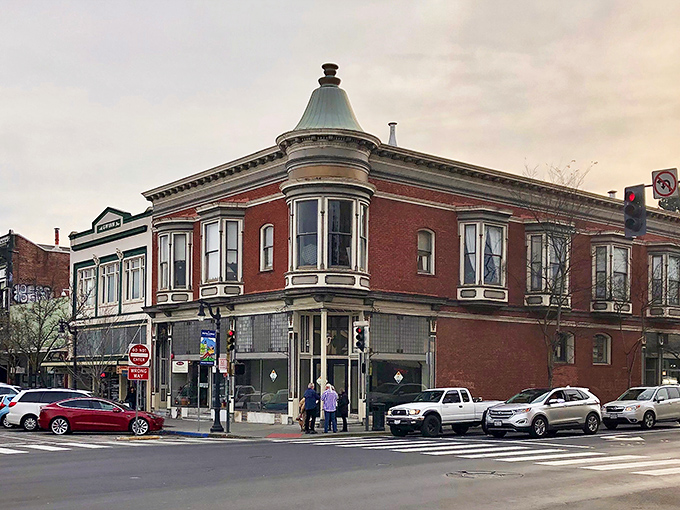 This red-brick corner building has witnessed over a century of Petaluma life. If walls could talk, these would have stories that'd make your Netflix queue jealous.