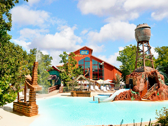 Mother Nature and engineering brilliance collide at the outdoor pool area, where that rustic water tower isn't just charming &ndash; it's practically begging you to make a splash.