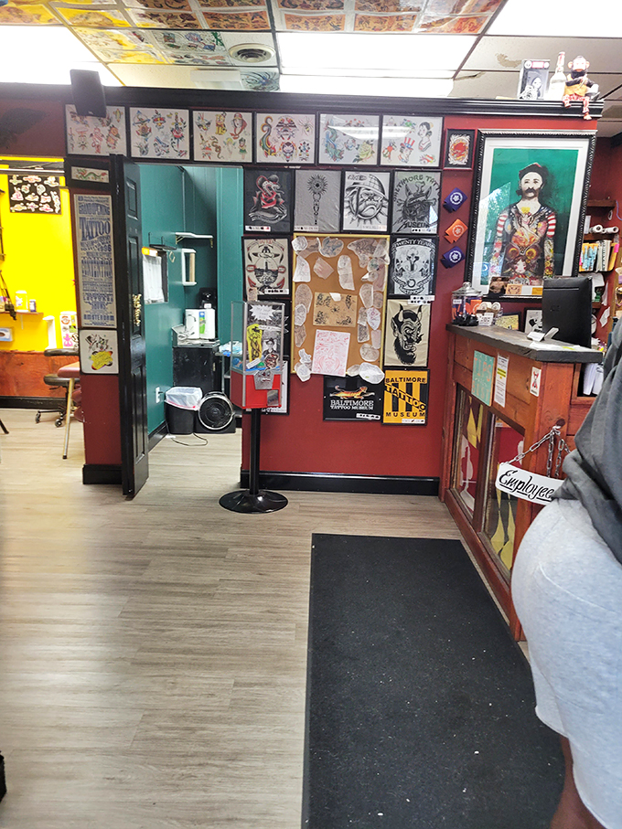 Step inside and the sensory adventure begins &ndash; flash art covers every surface while the ceiling creates a colorful canopy of tattoo history above visitors' heads.