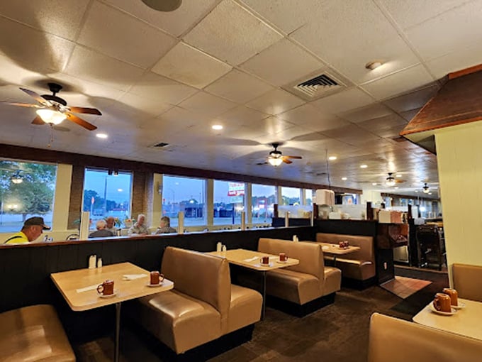 Classic diner ambiance at its finest&mdash;where booths aren't just furniture but time machines to when breakfast was an event and coffee refills were infinite.