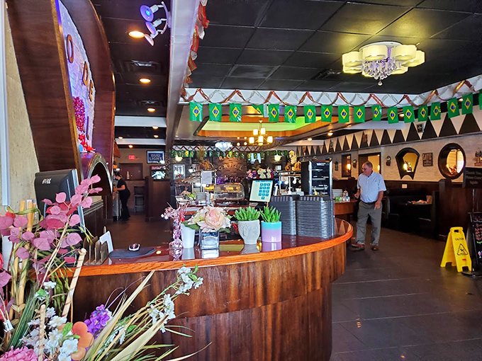 Step inside and you're transported from West Virginia to Rio de Janeiro, complete with Brazilian flags and festive decor that whisper, "Prepare your stomach for greatness."