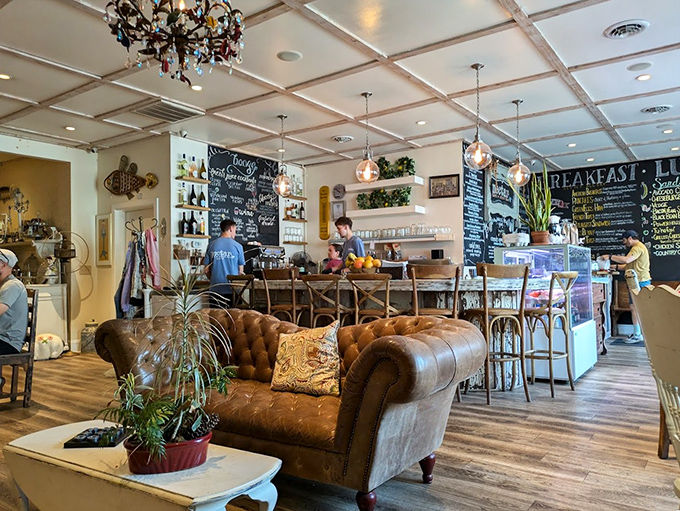 Inside, leather chesterfields meet chalkboard menus in a space that feels like your coolest friend's living room&mdash;if that friend happened to be an exceptional chef.