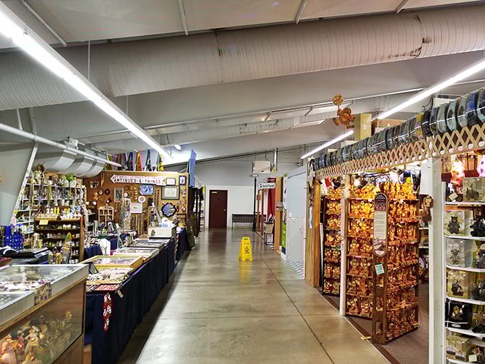 Endless corridors of possibility stretch before you. One person's forgotten trinket becomes another's prized possession in these well-lit aisles.