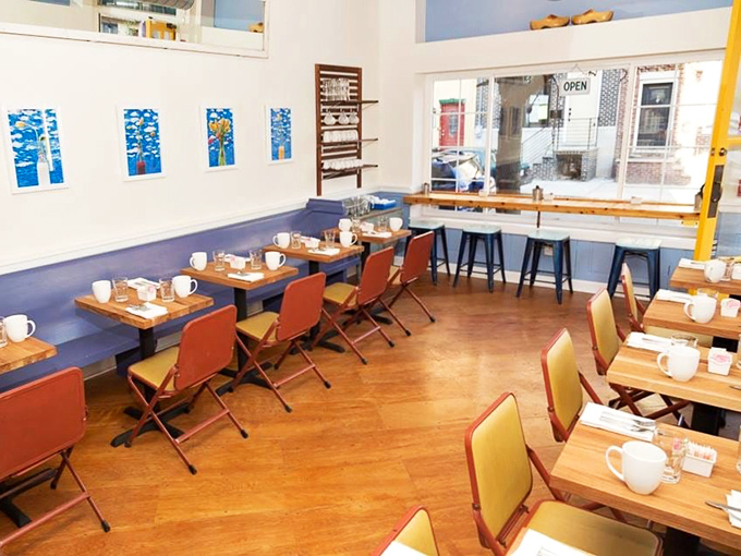 Warm wooden surfaces and natural light create the perfect canvas for breakfast masterpieces. Like walking into the dining room of that friend who actually knows how to cook. 