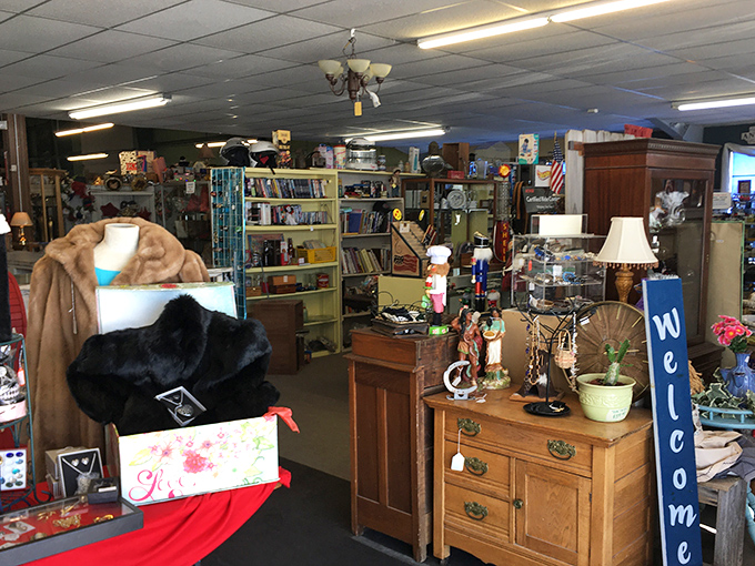 Step inside and the hunt begins! Like a time-travel departure lounge where every aisle leads to a different decade. That vintage fur coat? It's seen better parties than we ever will.