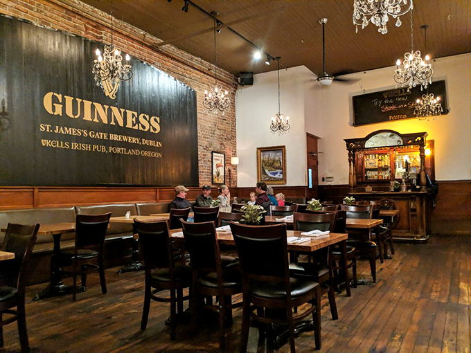 Elegant chandeliers hanging from wooden ceilings create that perfect Irish pub ambiance&mdash;fancy enough for date night, comfortable enough for your weekend sweats. 