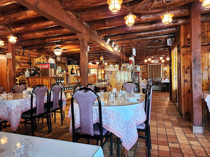 Exposed wooden beams and warm lighting create the perfect Alpine atmosphere. It's like stepping into your German grandmother's dining room&mdash;if your grandmother had excellent taste.