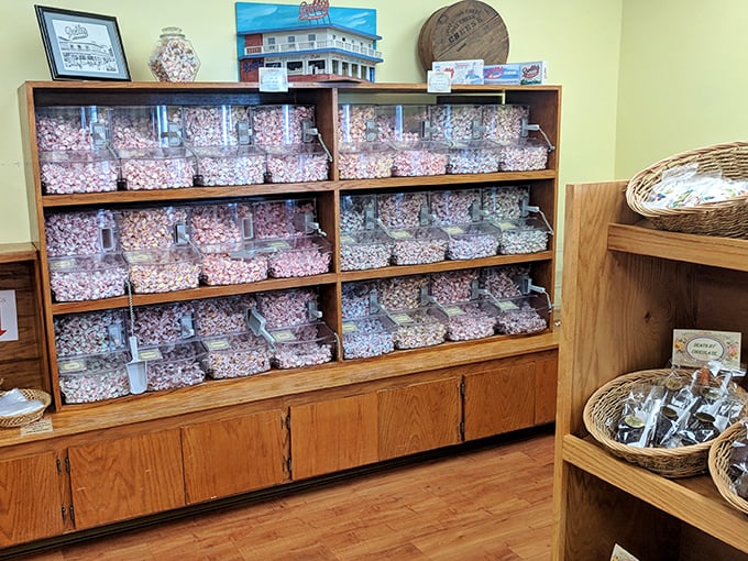 A candy lover's dream come true &ndash; rows upon rows of saltwater taffy in every imaginable flavor. Decision paralysis never tasted so sweet.