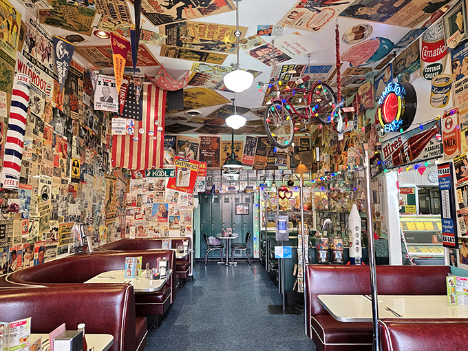 Step inside and suddenly you're swimming in Americana. Every inch tells a story &ndash; even that bicycle on the ceiling has tales to tell.
