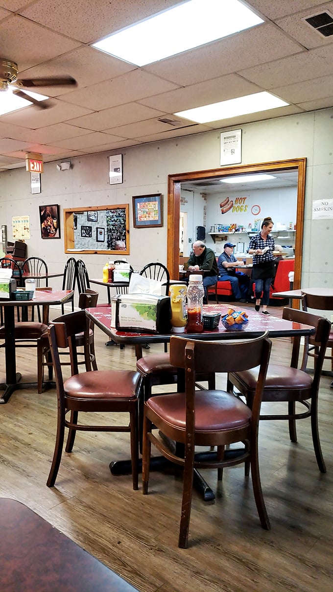 Where conversations flow as freely as the coffee. These vinyl chairs have cradled countless Georgia bottoms while their owners commune over plates of Southern staples.