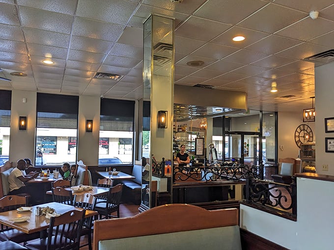 Where comfort meets class: Landmark's interior balances diner coziness with thoughtful design, creating the perfect setting for breakfast epiphanies.