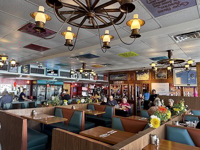 Step inside and the wagon wheel chandeliers transport you to a simpler time. This isn't Instagram-engineered nostalgia&mdash;it's the real deal.