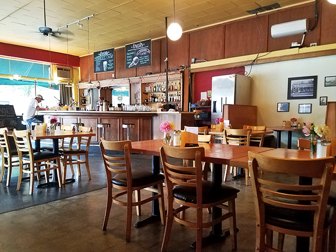 Inside Sckavone's, wooden tables and warm lighting create that rare atmosphere where time slows down and conversations deepen. 