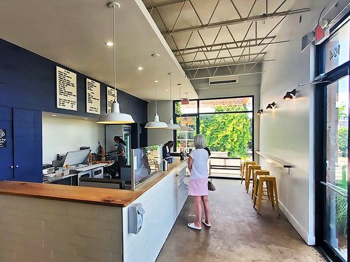 Minimalist design meets maximum flavor potential. The clean lines and open layout let you focus on what matters—deciding between Goat Cheese Peach Pie or Sweet Basil.