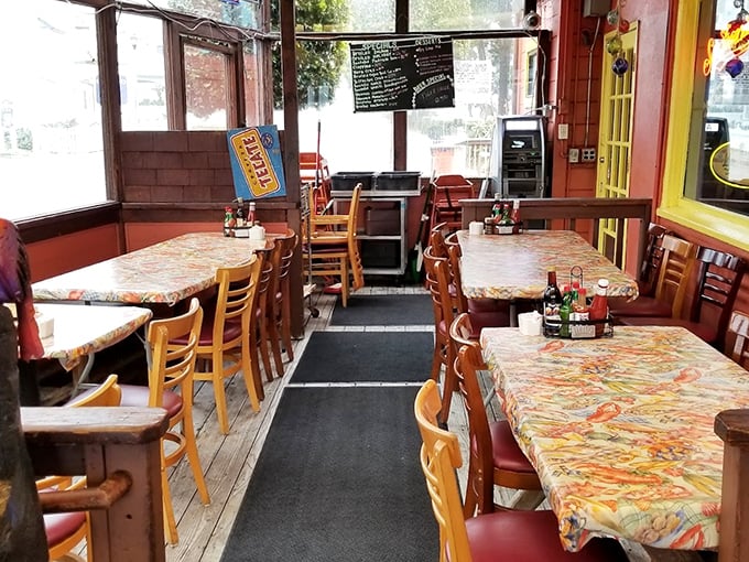 Inside, colorful oilcloth-covered tables and simple wooden chairs create that perfect "we care about the food, not the frills" atmosphere that always signals seafood greatness.