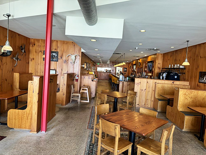 Step inside and the warm wood paneling whispers, "Slow down, friend. Good barbecue can't be rushed, and neither should you."