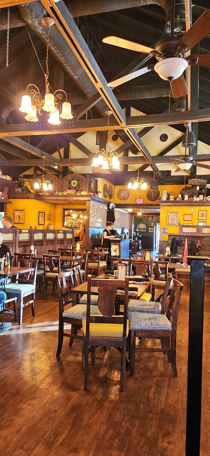 Warm wood, golden walls, and soaring ceilings create the perfect backdrop for culinary adventures. It's like dining in a cozy Irish country home&mdash;if that home had exceptional taste. 