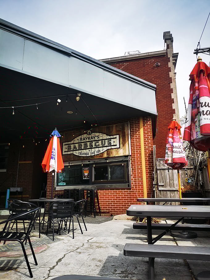 Brick walls and wooden signage create the perfect backdrop for barbecue bliss. This isn't just dining&mdash;it's a meat meditation space.