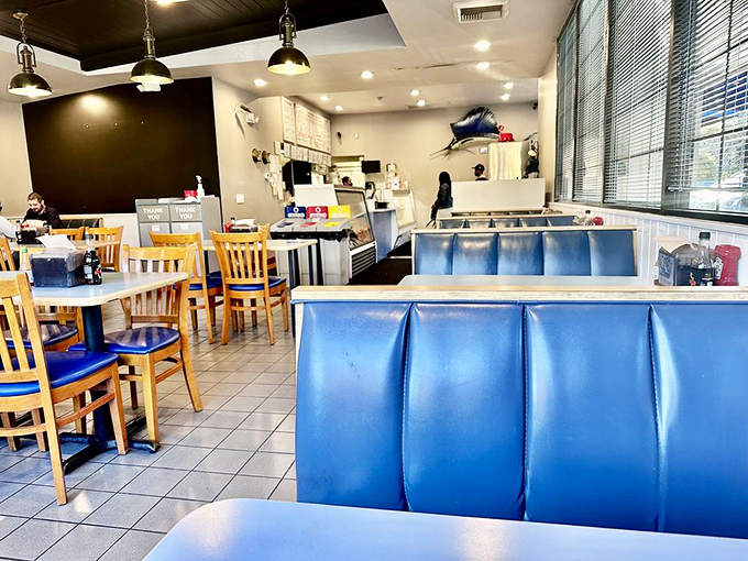 Inside, those blue vinyl booths have witnessed countless seafood epiphanies. The nautical decor isn't trying to impress Instagram&mdash;it's too busy serving incredible food.