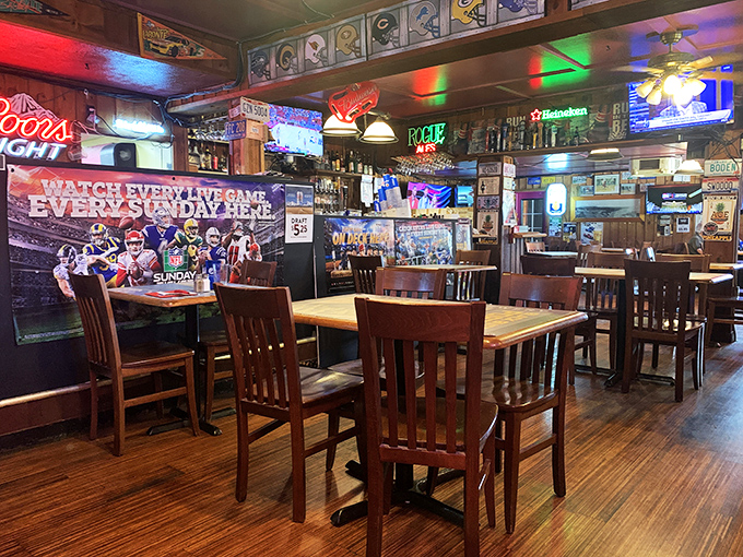 Where neon beer signs and sports memorabilia create the perfect backdrop for serious steak consumption. This isn't d&eacute;cor&mdash;it's decades of history.