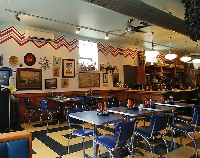 That red zigzag pattern running along the walls isn't just for show&mdash;it's a visual warning that your taste buds are about to go on quite the adventure.