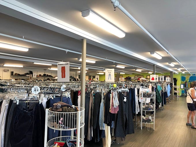 Endless racks of possibility! The clothing section alone could keep you occupied longer than most Netflix binges.