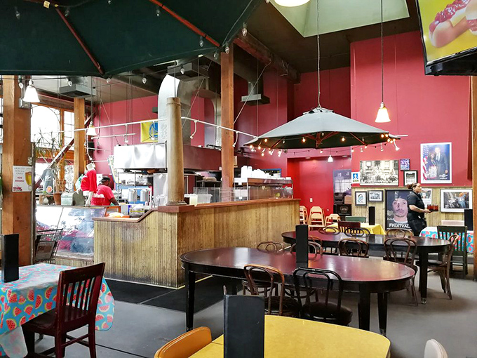 Red walls, wooden accents, and that unmistakable aroma of slow-cooked meat &ndash; this isn't just a restaurant, it's a temple of smoke.