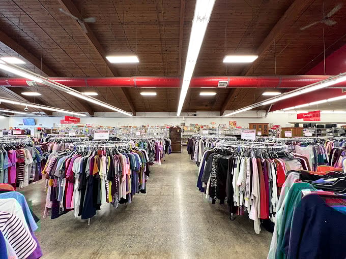 Endless racks stretch toward the horizon in this fluorescent-lit wonderland where one person's castoffs become another's fashion statement.