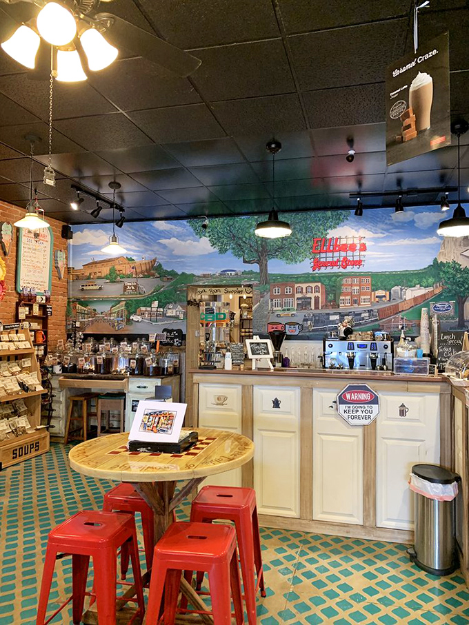 Step inside and the vibrant mural sets the stage&mdash;this isn't just a meal, it's a scene where nostalgic general store meets modern cafe culture.