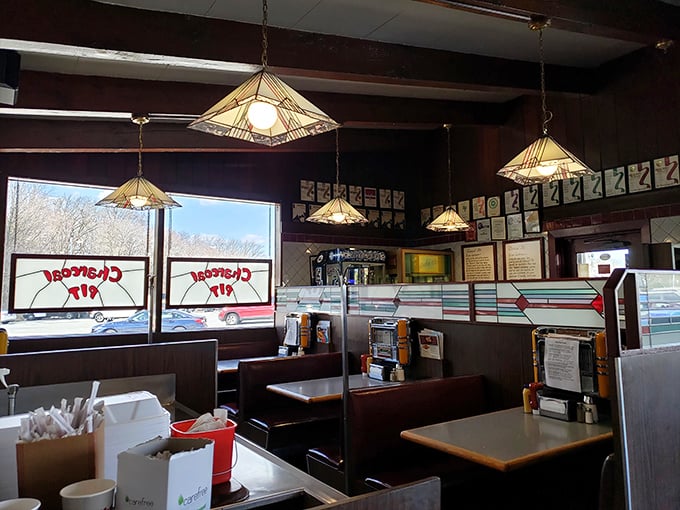 Step inside and time travel to the golden age of American diners. Those pendant lights have illuminated countless first dates and family celebrations.