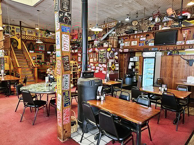 Step inside and be transported to memorabilia heaven &ndash; where every license plate, vintage sign, and knickknack tells a story as rich as the food.