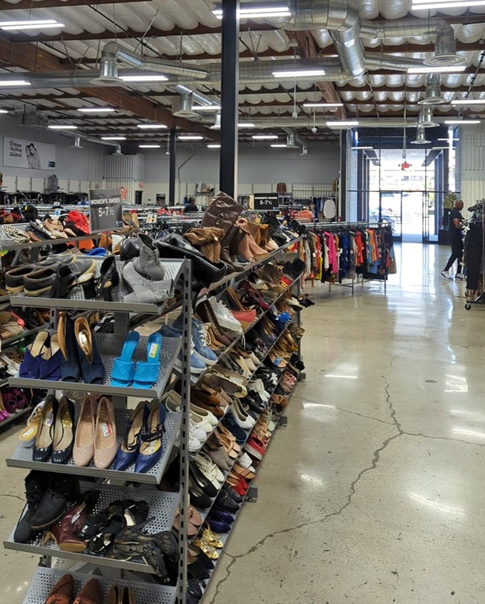Shoe paradise awaits! Rows upon rows of footwear possibilities where Cinderella herself would spend hours finding her perfect fit.
