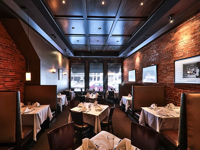 Exposed brick walls and white tablecloths create that perfect balance of rustic charm and sophistication&mdash;like wearing cowboy boots with a tuxedo, but delicious.