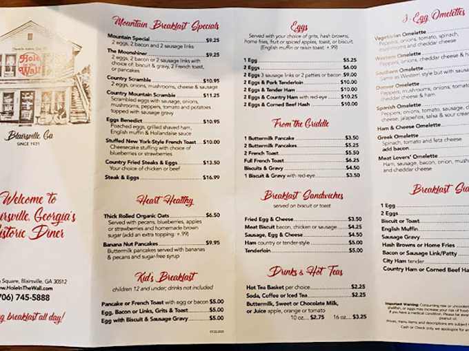 This menu isn't just a list of food&mdash;it's a roadmap to breakfast nirvana. The Mountain Breakfast Specials alone are worth setting your alarm for.