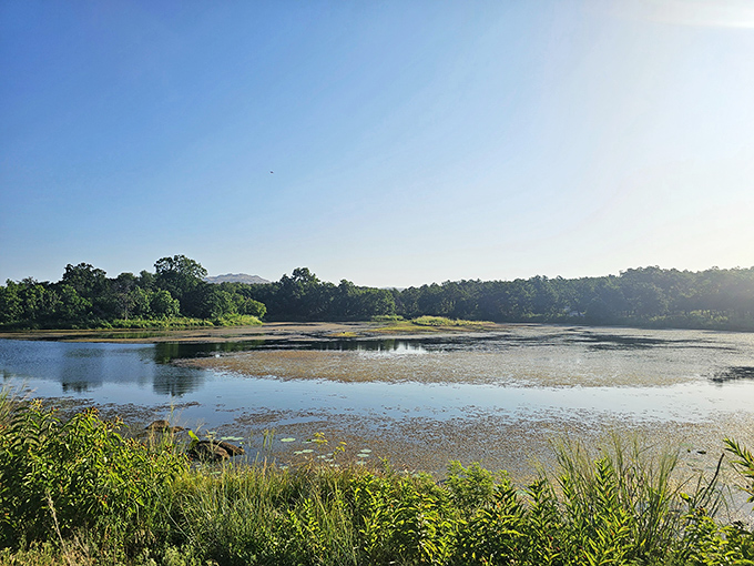 Nature's infinity pool. Quanah Parker Lake mirrors the Oklahoma sky, offering a tranquil respite that makes you forget your email password.