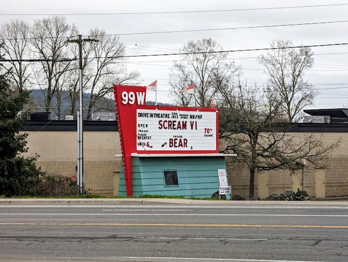 The iconic red marquee stands like a time machine on Highway 99W, proudly announcing tonight's double feature since 1953.