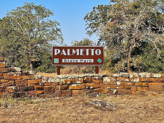 The entrance sign stands like a humble gatekeeper to an extraordinary world. This unassuming marker is Texas's version of "Open Sesame" to a tropical wonderland.