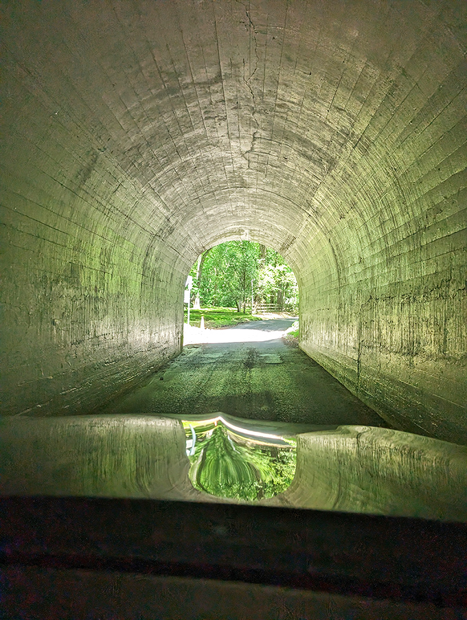 Light at the end of the tunnel? The bridge's interior creates an optical illusion that would make Alfred Hitchcock proud.