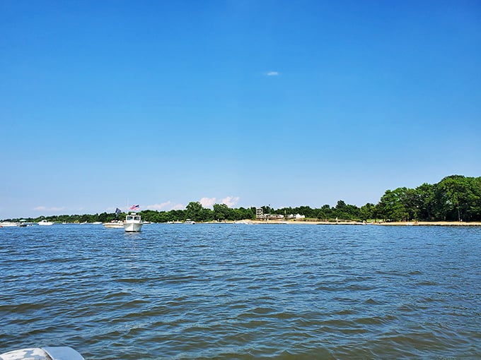 Crystal blue waters stretch to the horizon, making you wonder if you've somehow teleported from Maryland to a Mediterranean coastal retreat.