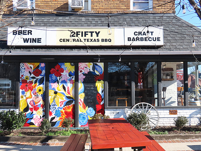 2Fifty's colorful exterior is like their barbecue philosophy&mdash;traditional techniques with just enough modern flair to keep things interesting.