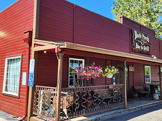 Back Porch Bar & Grill - That red building isn't blushing&mdash;it knows exactly how good its ribs are. Flower baskets and smoke rings await!