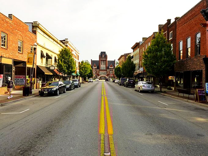 Bardstown's main street: where bourbon history meets small-town hospitality in a perfect Kentucky handshake.