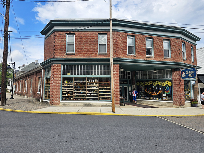 Berkeley Springs Antique Mall's corner location is prime real estate for history hunters. Those large windows let in perfect light for examining tiny treasures.
