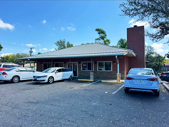 Big John's doesn't need fancy frills when they're busy perfecting that smoke ring. That tall chimney isn't just for looks!