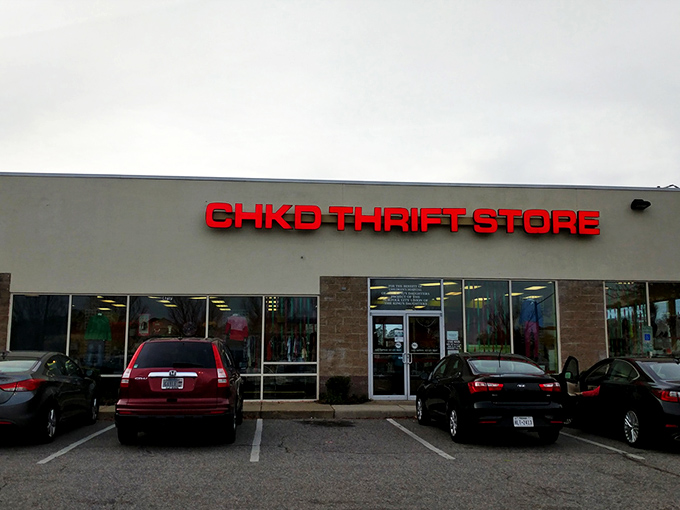 CHKD's bold red signage promises adventures in bargain hunting while supporting children's healthcare. Win-win!