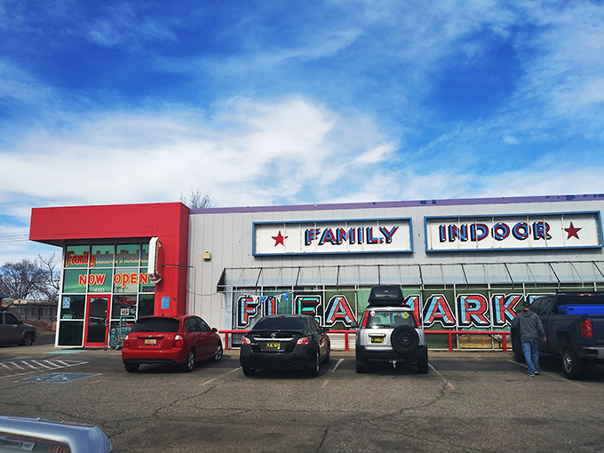 Family Indoor Flea Market's colorful signage beckons bargain hunters like a carnival for the wallet.
