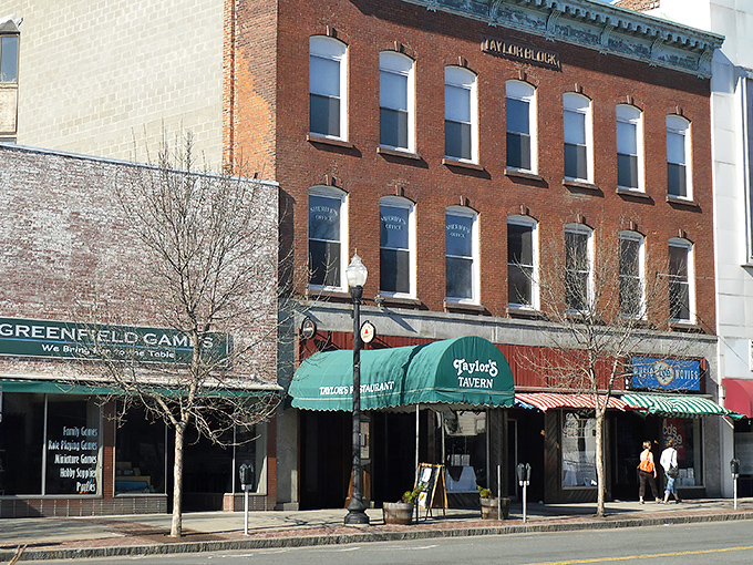Greenfield's historic downtown showcases beautiful brick buildings that house local shops worth exploring at a leisurely pace.