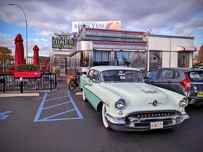 Jackson Hole's gleaming chrome exterior and vintage car create the perfect 1950s postcard &ndash; just add milkshakes and "Rock Around the Clock."