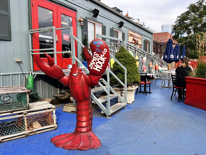 That giant red lobster isn't compensating for anything&mdash;the seafood inside James Hook & Co. lives up to the hype.