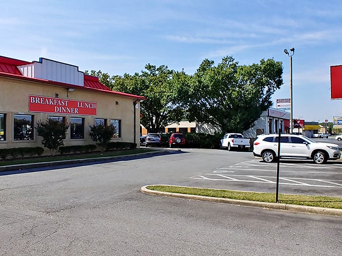 JoJo's bright red awning promises what every road trip needs—a perfect hot dog pitstop with diner charm.